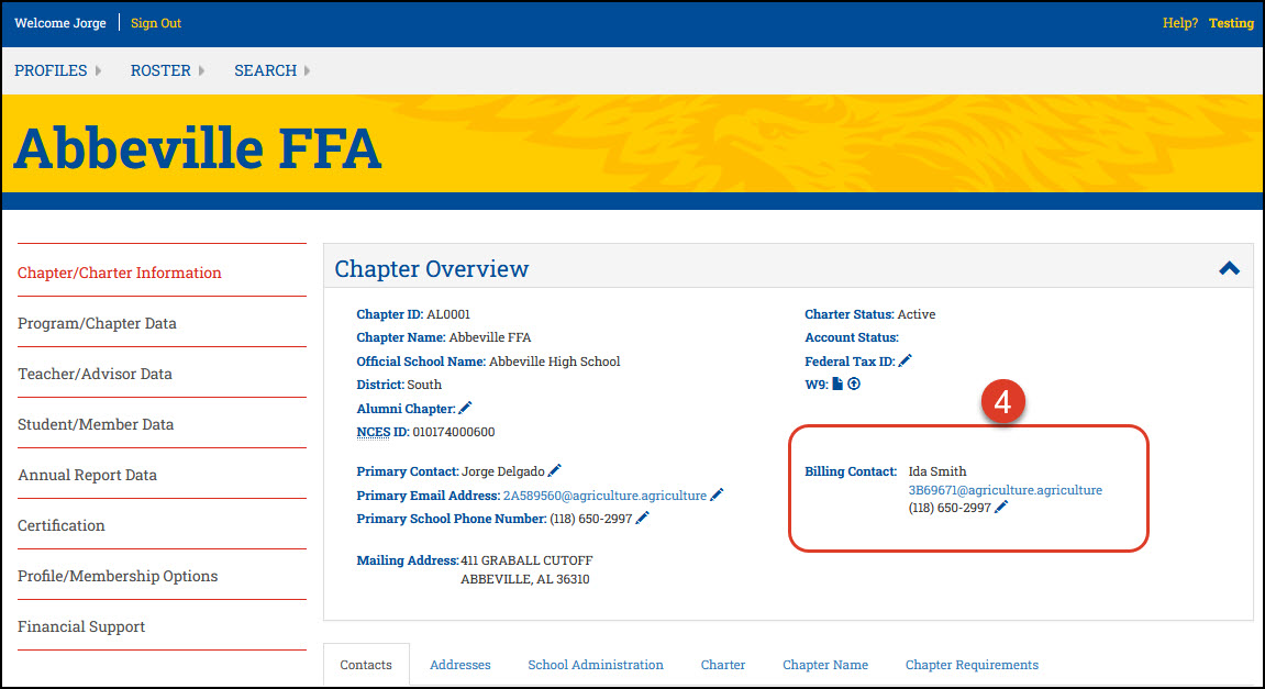 How to update your Billing Contact - FFA Help Center